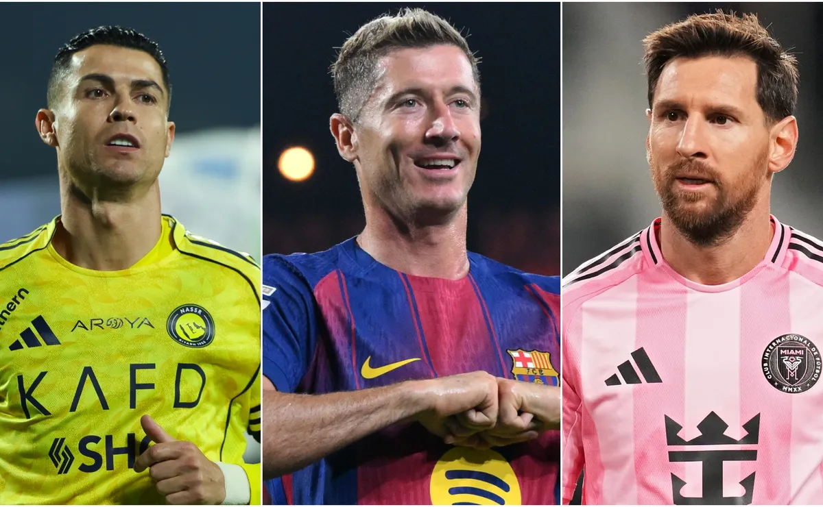Robert Lewandowski joins Messi and Ronaldo in elite goalscoring club ...